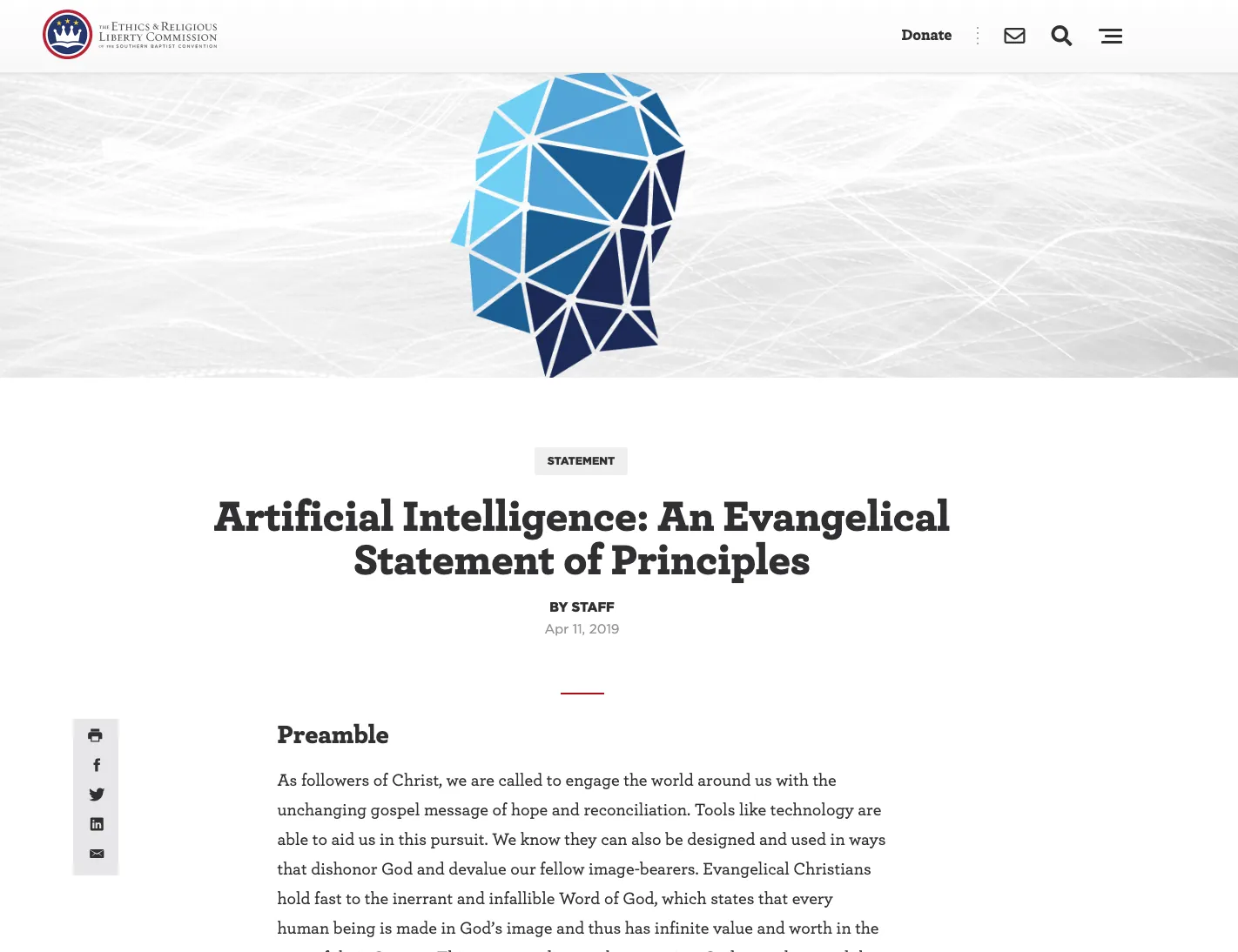 AI and Faith Founding Experts Review, Comment on Evangelical Statement ...