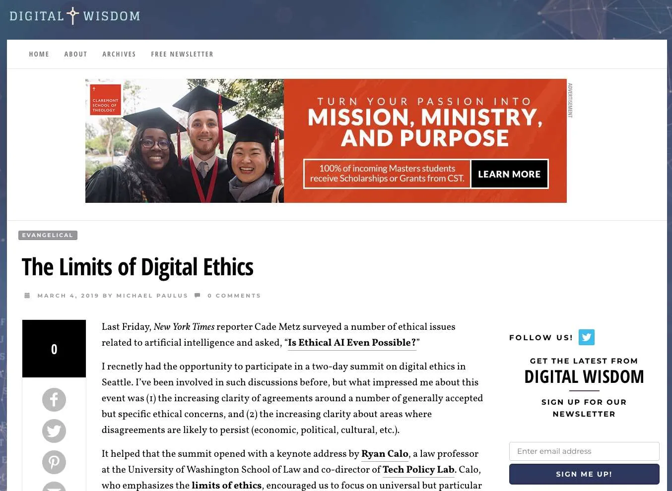 The Limits of Digital Ethics - AI and Faith